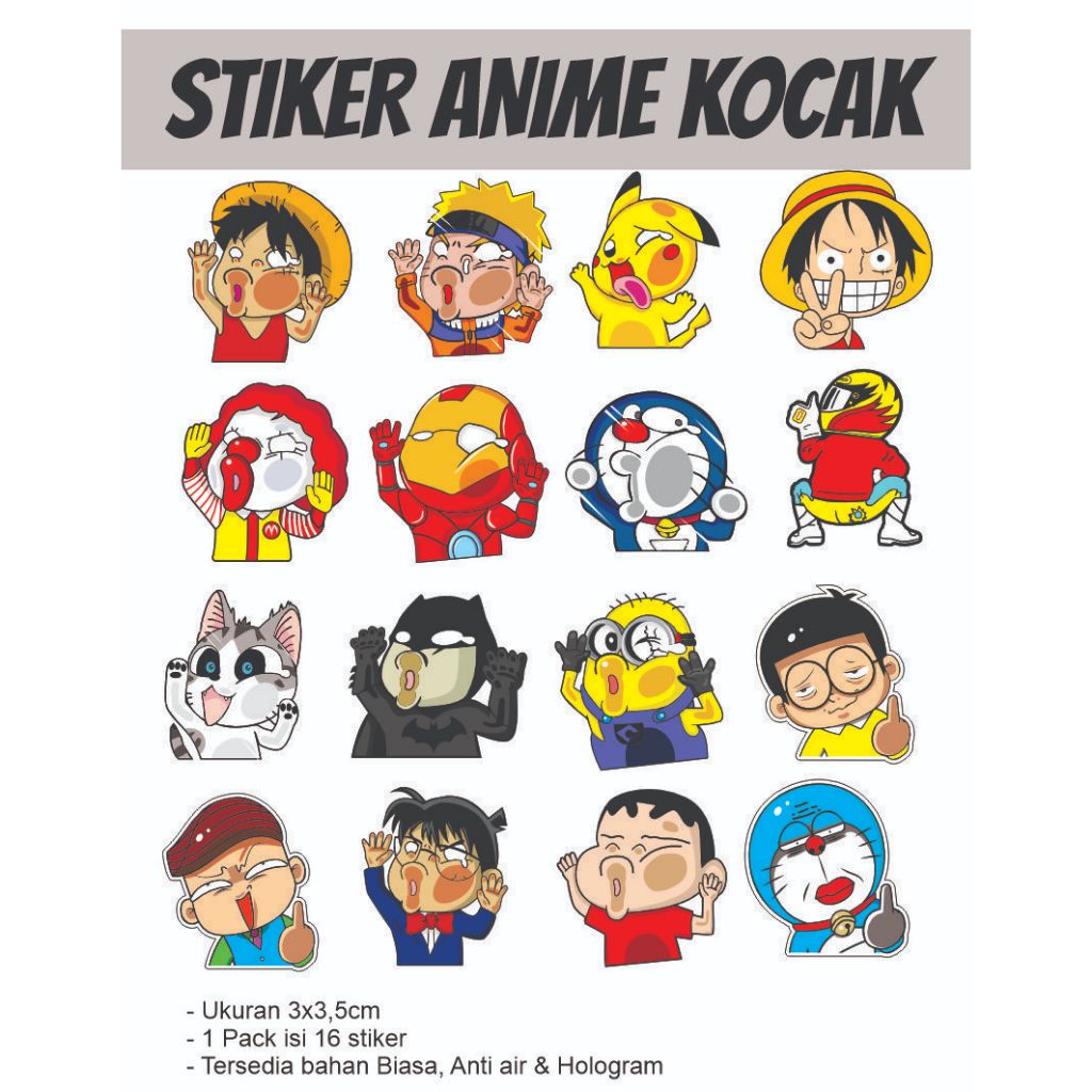 Jual STIKER PACK ANIME KOCAK LUCU | Shopee Indonesia