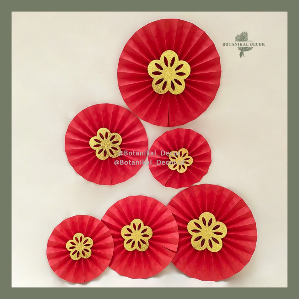 Jual Paper Fans Pearl Blossom FU Imlek Chinese Hias Dekorasi CNY Bunga ...