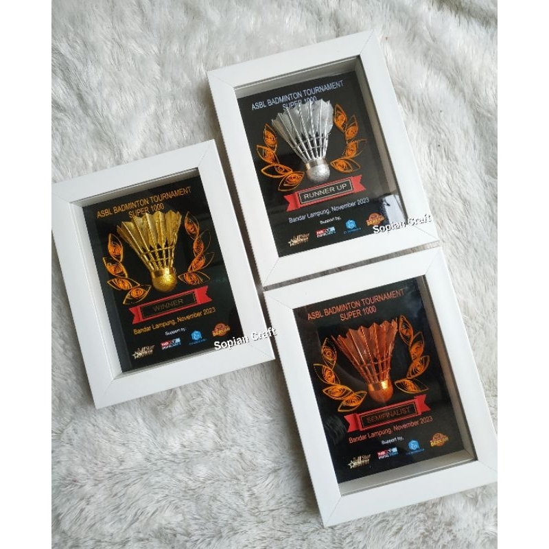 Jual Piala Trophy Plakat Badminton in frame 3D Padi Kapas | Shopee ...