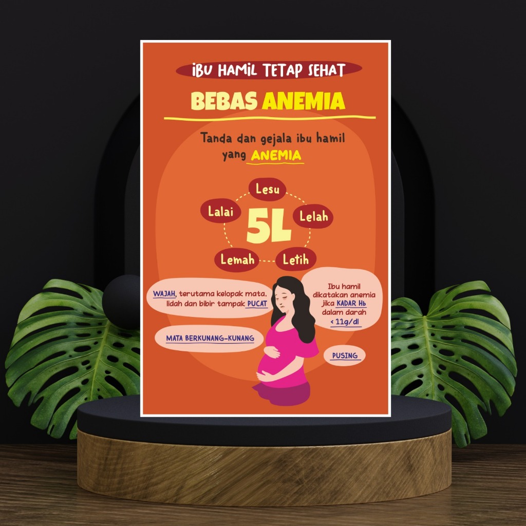 Jual Poster Kesehatan Ibu Hamil Tetap Sehat Bebas Anemia | Shopee Indonesia