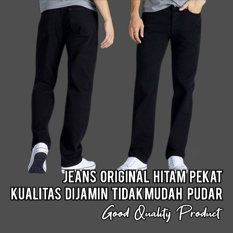 Jual outfitcity Jeans hitam pekat pria kualitas dijamin bagus tidak ...