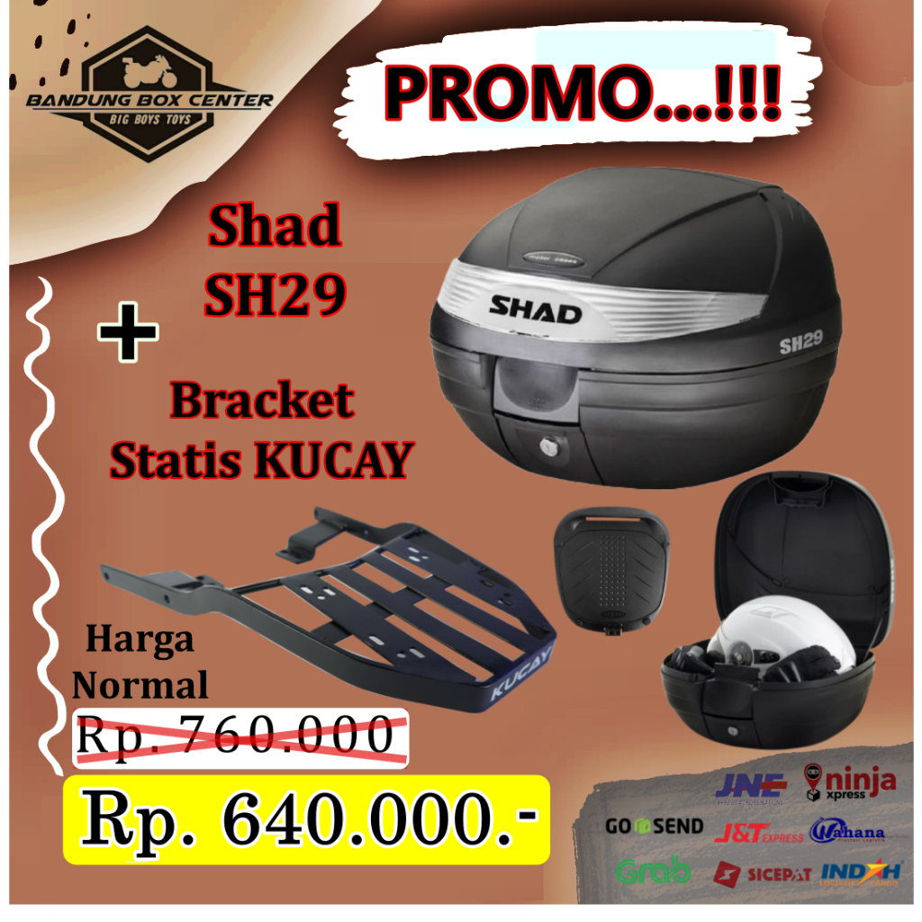 Jual PROMO Paket Box Motor Shad SH29 & Bracket Statis KUCAY Shad SH 29 & Breket Kucay | Shopee ...