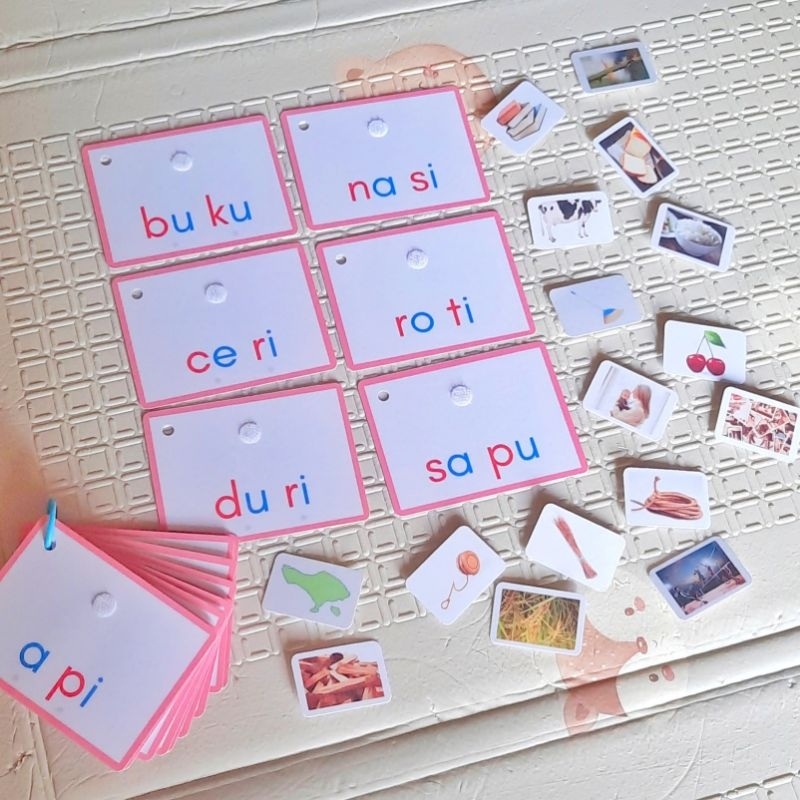 Jual Mencocokkan Kata dan Gambar Pink Series Flashcard by Idemain.ku ...