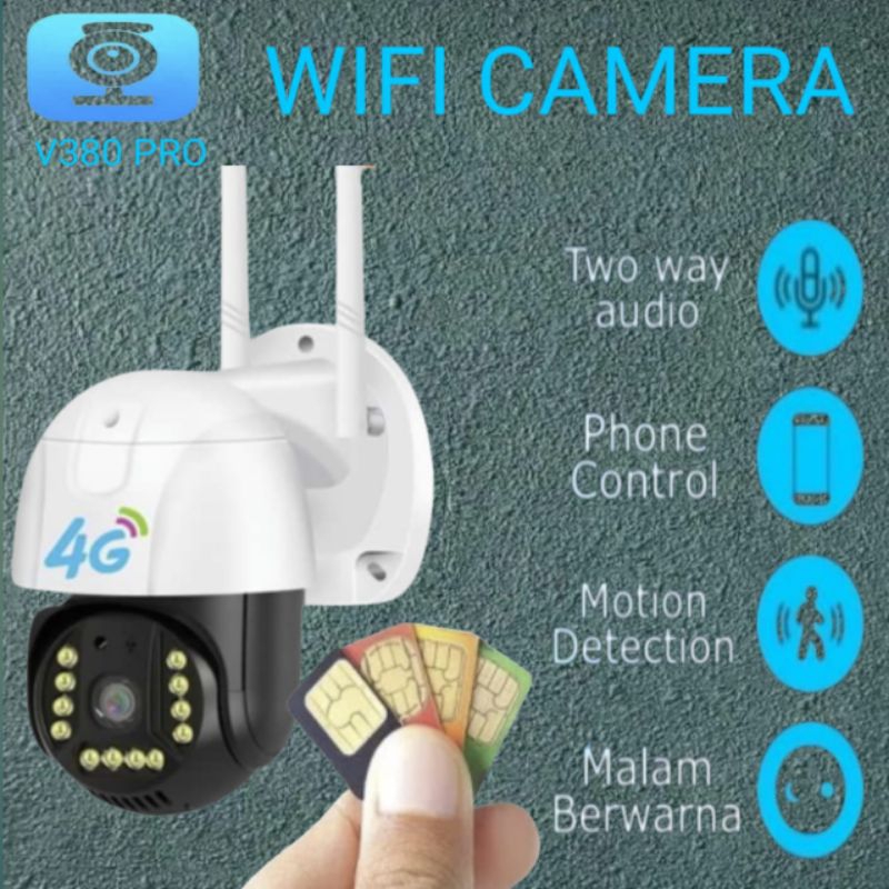 Jual IP CAMERA CCTV OUTDOOR SIMCARD 4G PTZ TWO WAY AUDIO APP V380 PRO | Shopee Indonesia