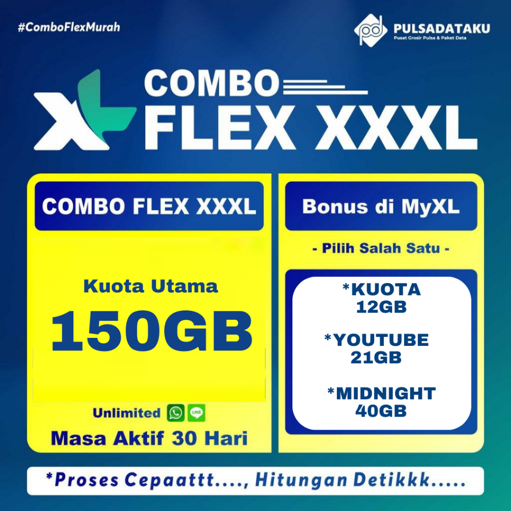 Jual XL DATA KUOTA PROMO MURAH SUPER LENGKAP COMBO FLEX XTRA COMBO KUOTA XL | Shopee Indonesia