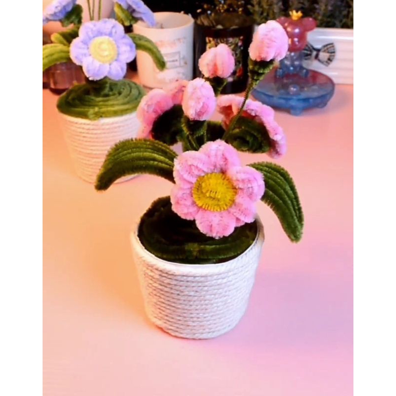 Jual DIY bunga kawat bulu/bunga pot mini/dekorasi meja minimalis ...