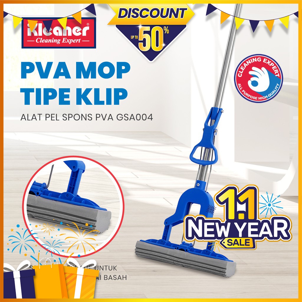 Jual Kleaner Alat Pel Spons PVA Tipe Klip Floor Mop Pembersih Lantai ...