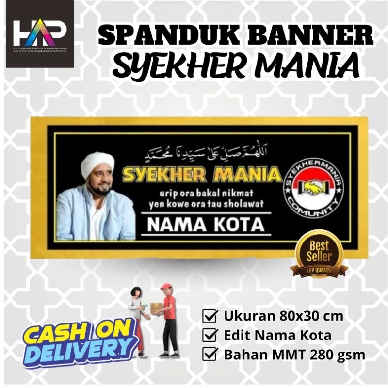 Jual SUPER BEST SELLER !! SPANDUK SYEKHER MANIA | BANNER SHOLAWAT ...