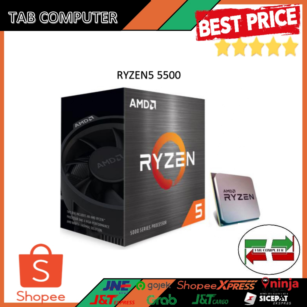 Jual AMD RYZEN 5 5500 BOX Processor AMD AM4 Zen 3 Cezanne 6 Cores 12 Threads | Shopee Indonesia