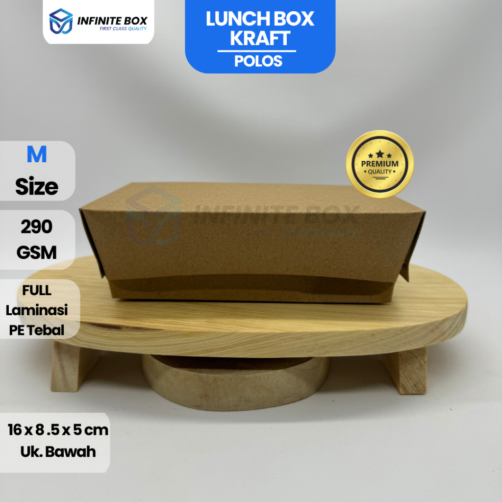 Jual Lunch Box Polos Paper Food Grade | SIZE M | Kraft Coklat Full Laminasi 290 GSM | Shopee ...