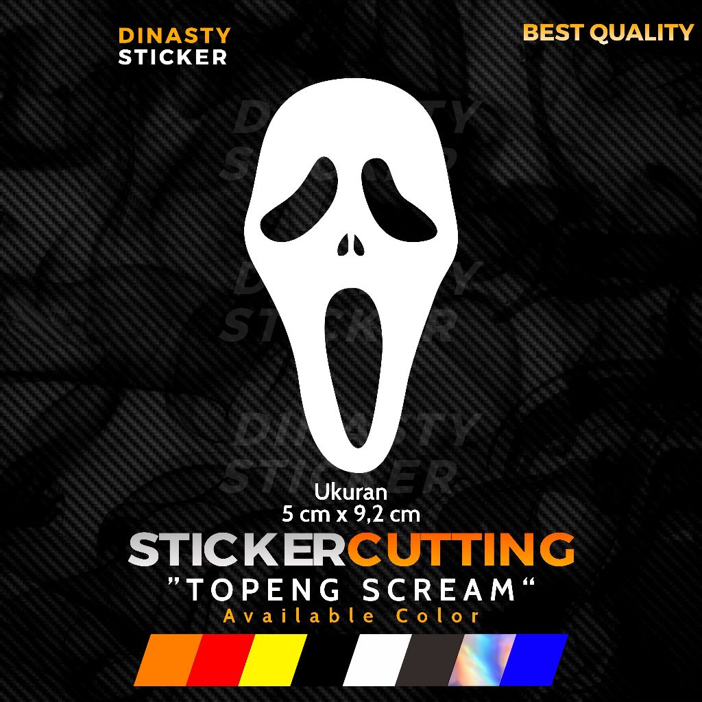 Jual STICKER STIKER CUTTING TOPENG SCREAM MASK HANTU SCREAM FACEGHOST ...
