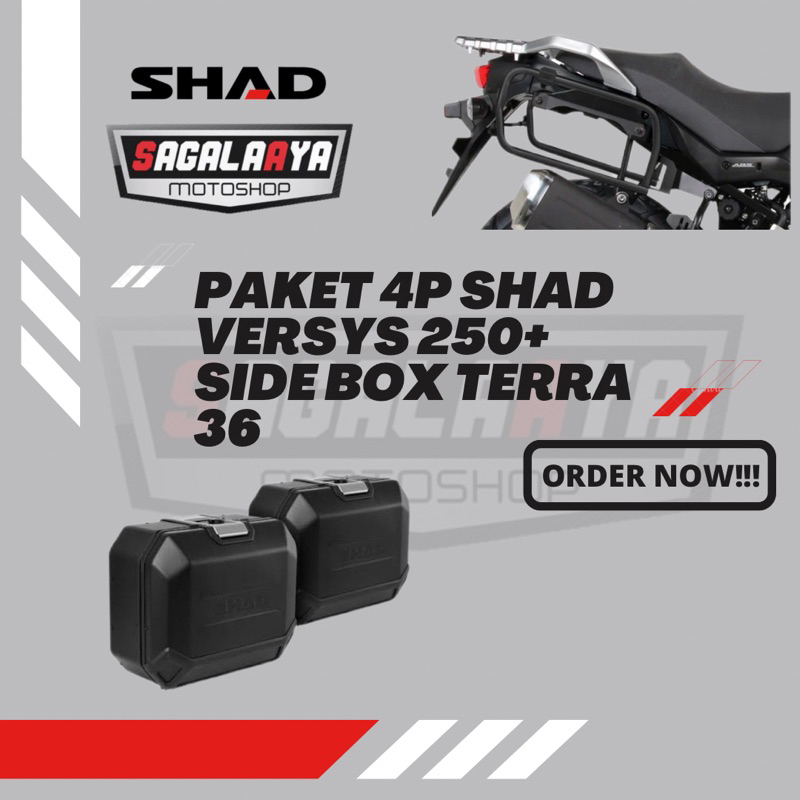 Jual PAKET SIDE BRACKET 4p versys 250 + SIDE BOX TERRA 36 original SHAD ...