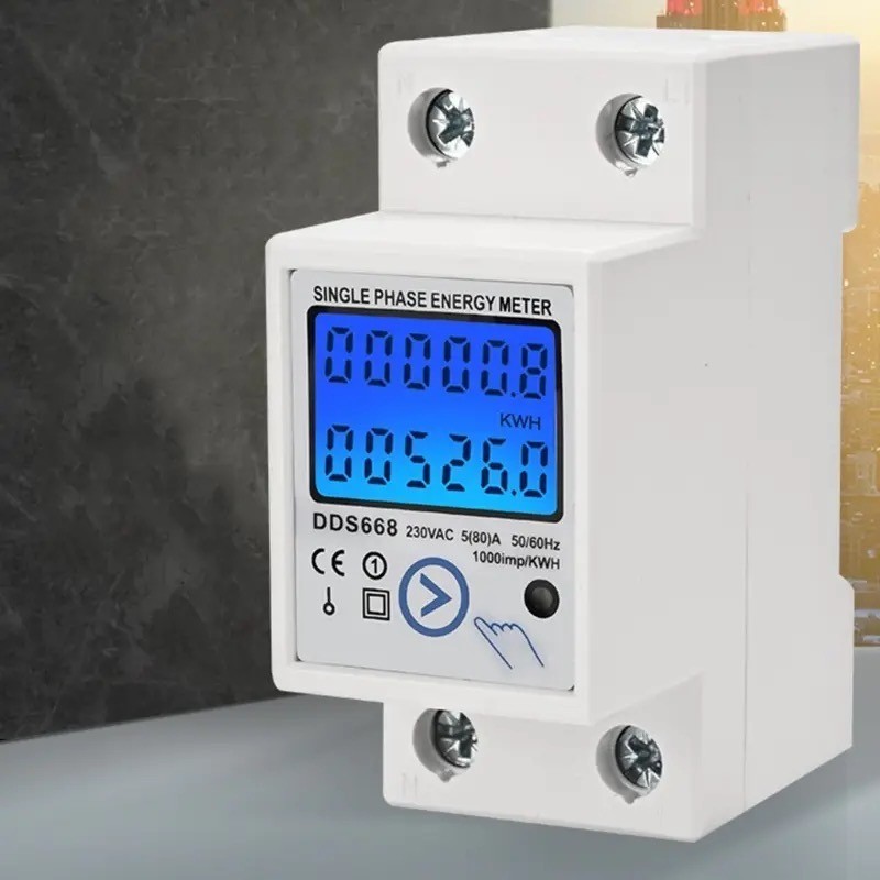 Jual Kwh Meteran Listrik Digital 1 Phase 1P Dinrail Din Rail 230V Backlight | Shopee Indonesia