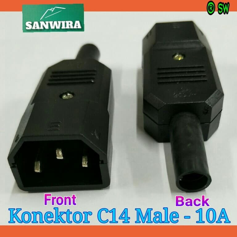 Jual Konektor C14 Male - 10 Ampere / Jack AC Computer C14 / Jek Power ...