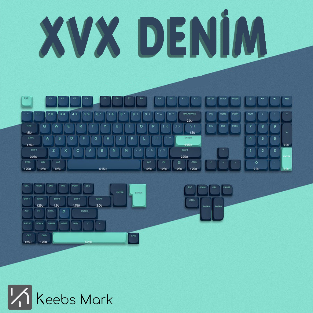 Jual XVX Denim Keycaps - Doubleshot PBT 144 Keys Mechanical Keyboard ...