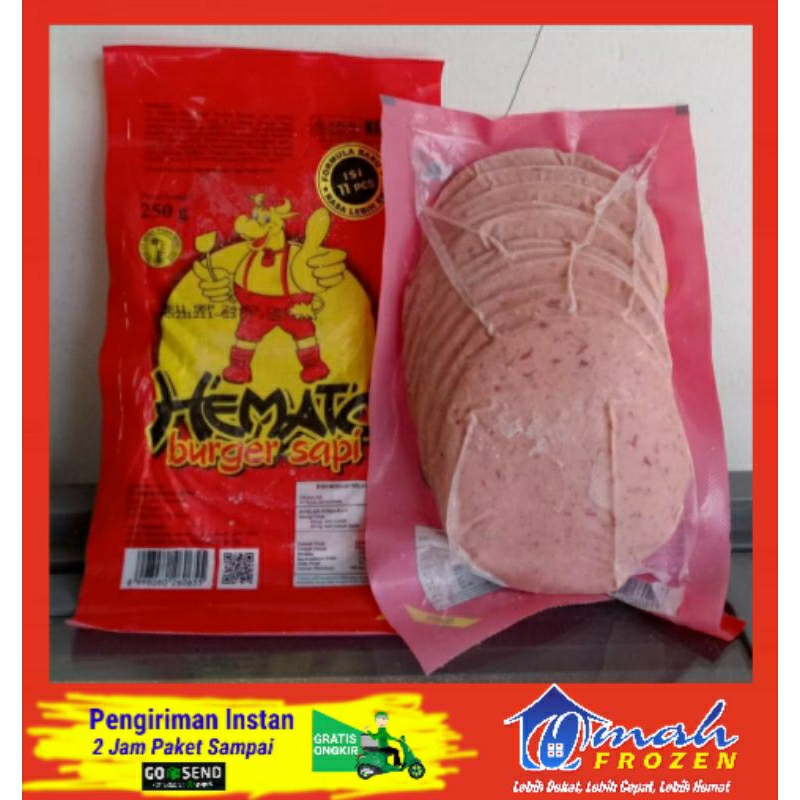 Jual Daging Burger, Hemato Beef Burger 250gr (isi 11's), isian burger ...