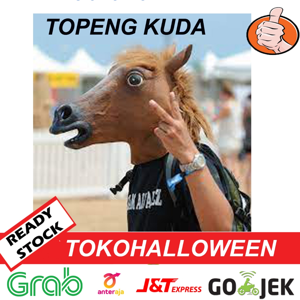 Jual topeng kuda coklat topeng binatang | Shopee Indonesia