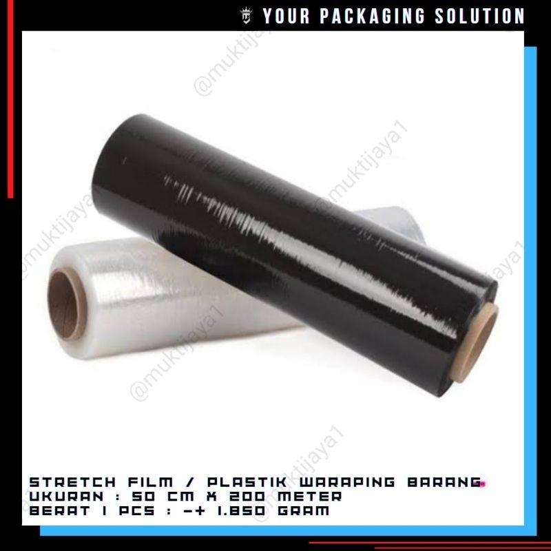 Jual STRETCH FILM 50CM x 2000METER HITAM BENING • PLASTIK WRAPING ...