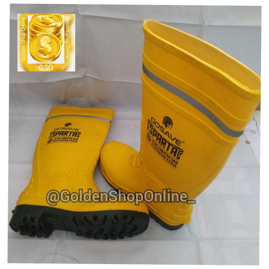 Jual Terbaru Sepatu safety boot karet Sparta Merk Gosave | Shopee Indonesia