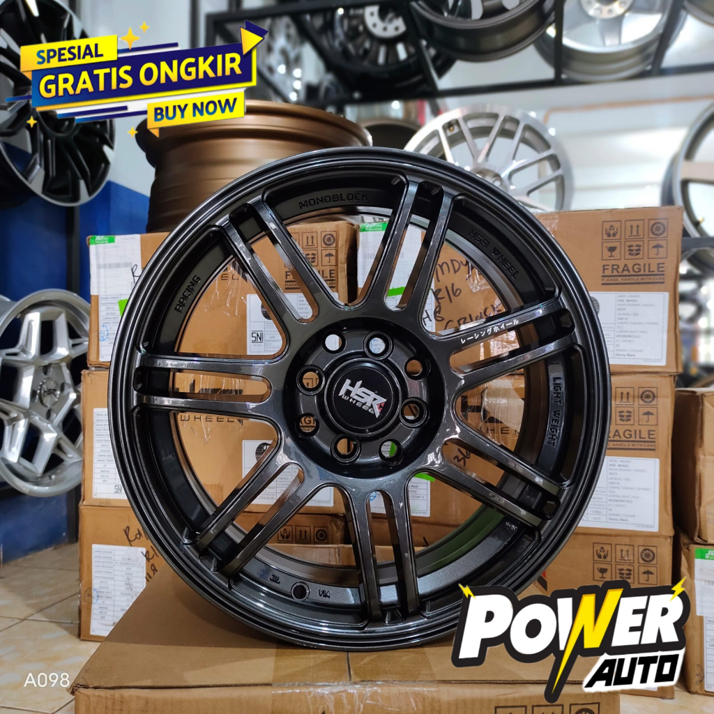 Jual velg hsr wheel tipe Boon r16 buat mobil Honda Jazz Brio Yaris Livina | Shopee Indonesia