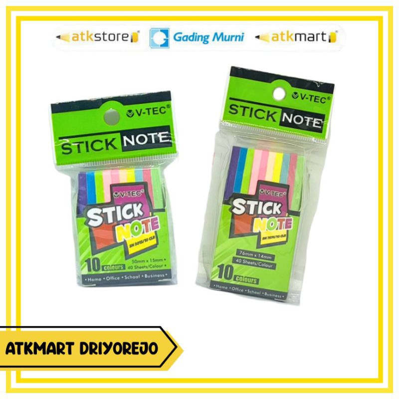 Jual V-TEC STICKY NOTES SN-7614 / STICKER PENANDA BUKU / POST IT ...