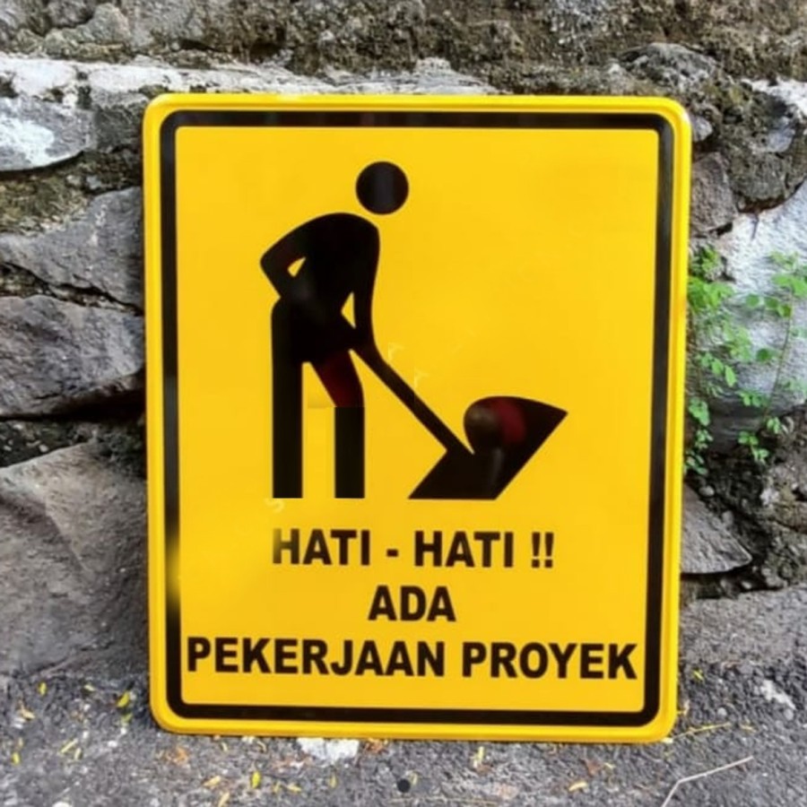 Jual Rambu k3 plat alumunium 1.2mm Hati-hati ada pekerjaan Jalan ...