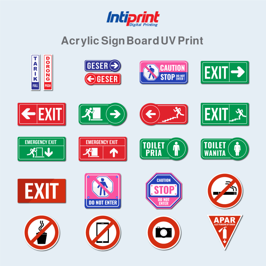 Jual Acrylic Sign Board UV Print / Akrilik Papan Nama Tanda Ruangan ...