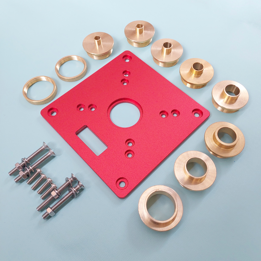 Jual Aluminium Router Insert Plate + Brass Template Guide Bushings ...