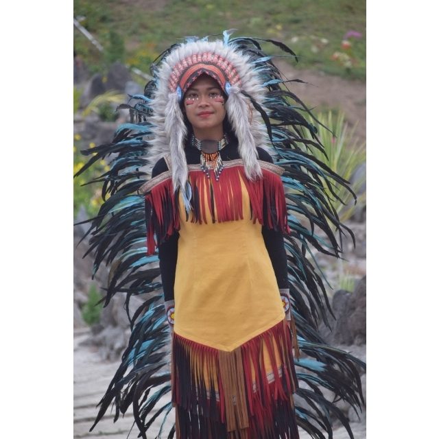 Jual TOPI INDIAN - topi indian bulu ayam dayak apache panjang pita ...