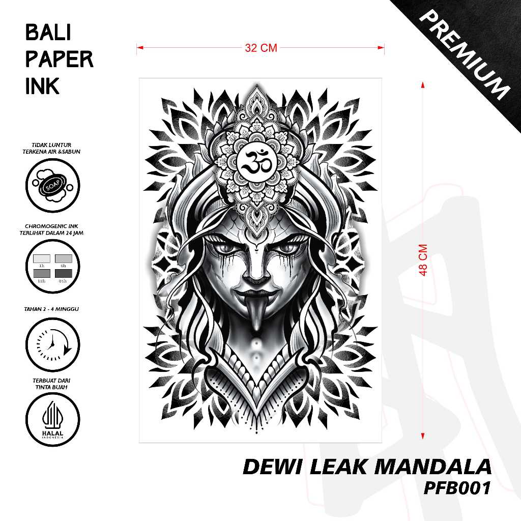 Jual Bali Paper Ink PFB001 Dewi Leak Mandala Fruit Ink Tatto Temporary ...