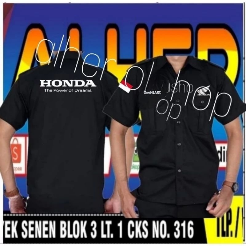 Jual pendek kemeja Honda motor baju Honda motor seragam Honda motor ...