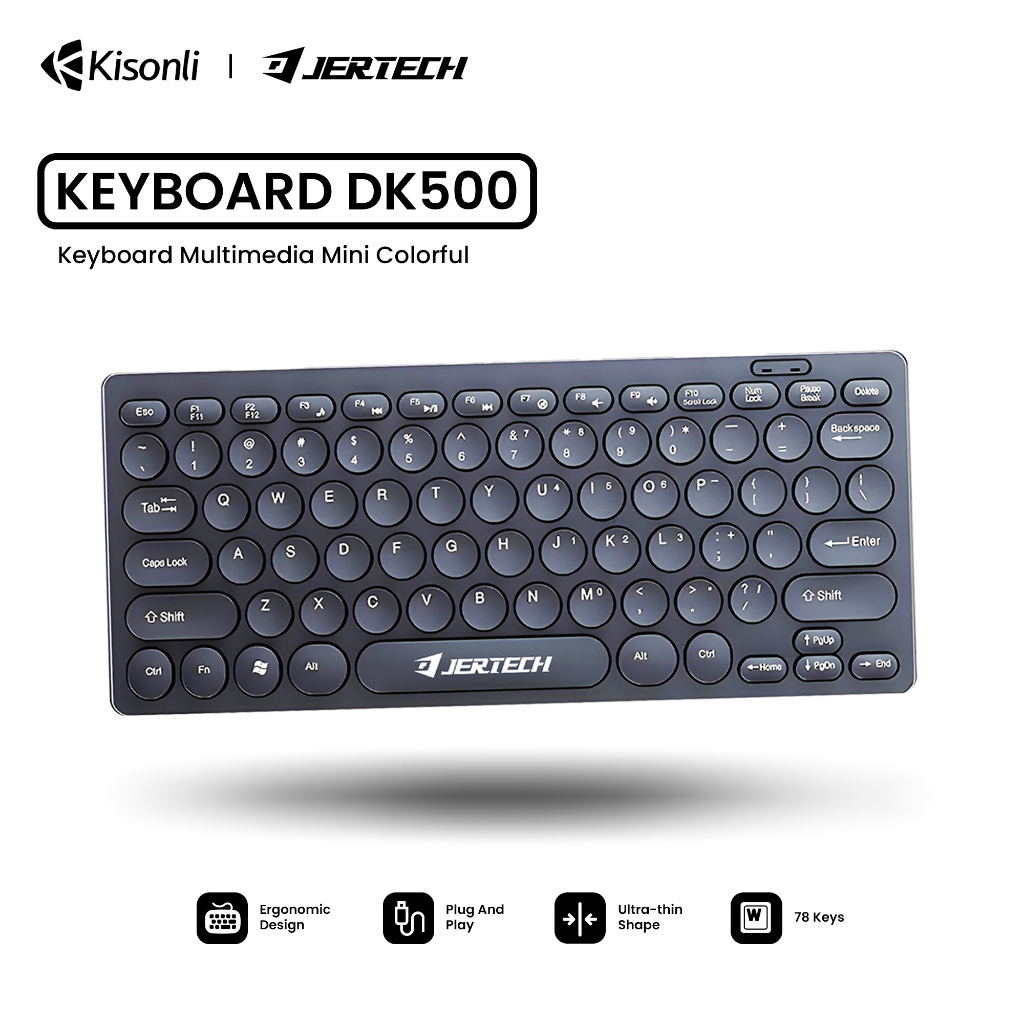 Jual KISONLI X JERTECH Keyboard Mini Kabel Usb DK500 Simple Keyboard ...