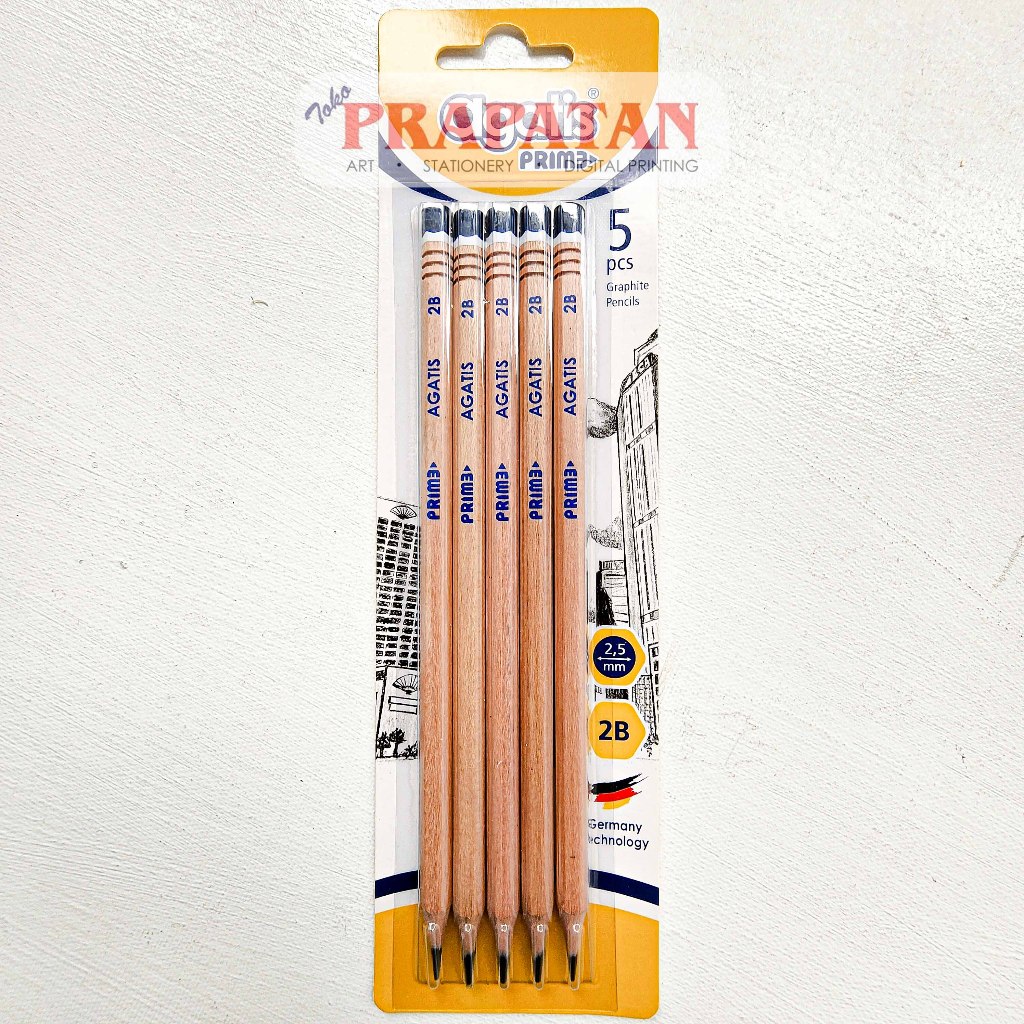Jual Pensil Tulis Agatis 2B Set | 1 BOX ISI 5-12PCS | Writing Pencil ...