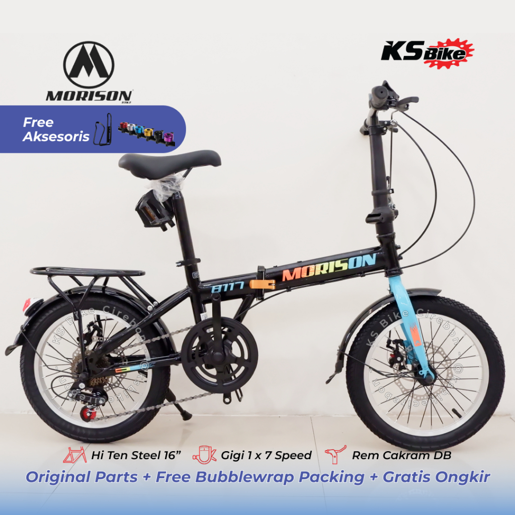 Jual Sepeda Lipat Morison 16 Inch Kecepatan 7 Speed Frame Steel Rem ...