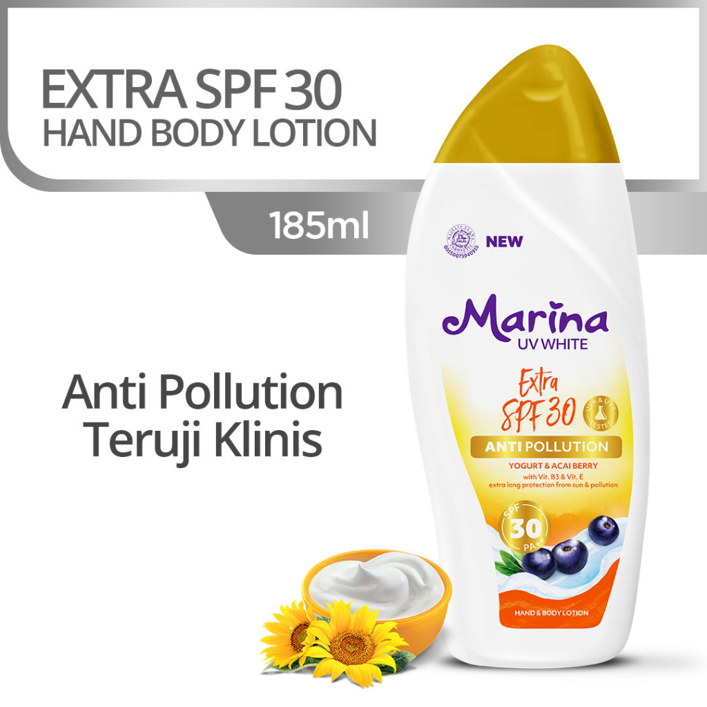Jual Marina UV White Extra SPF 30 Hand and Body Lotion 185ml | Shopee Indonesia