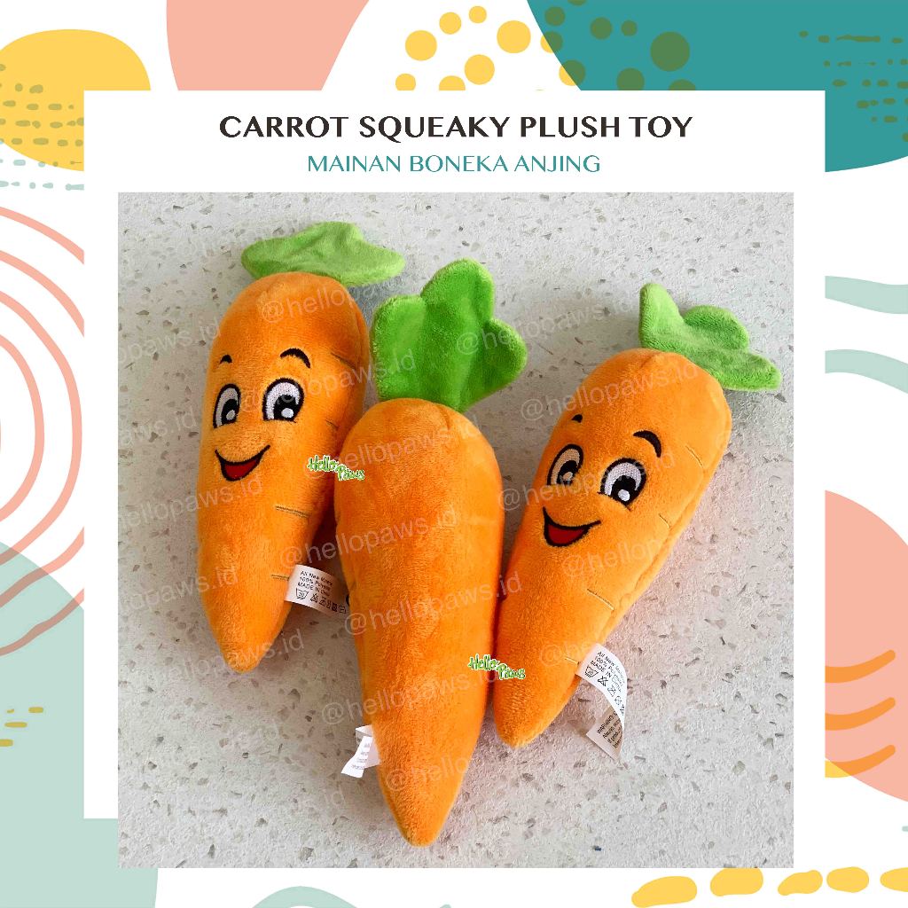 Jual Carrot Soft Plush Dog Squeaky Toy - Mainan Boneka Wortel Gigit ...