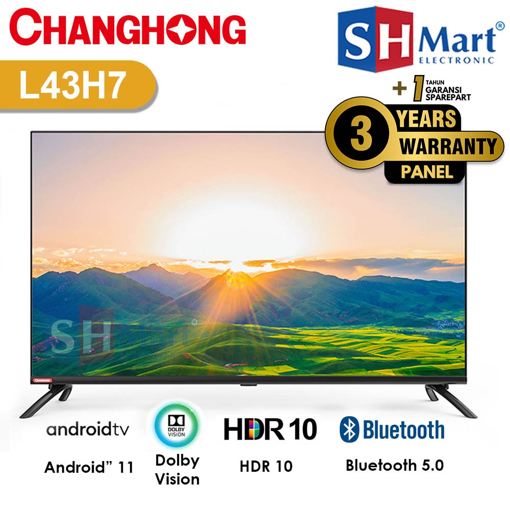 Jual TV CHANGHONG 43 INCH L43H7 ANDROID TV BEZELLESS GARANSI RESMI (MEDAN) | Shopee Indonesia