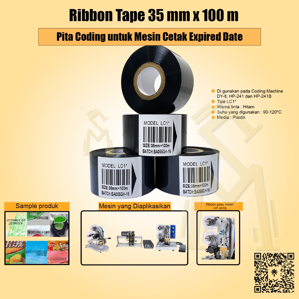 Jual Ribbon Coding 35x100 LC1* untuk usaha UMKM | Shopee Indonesia