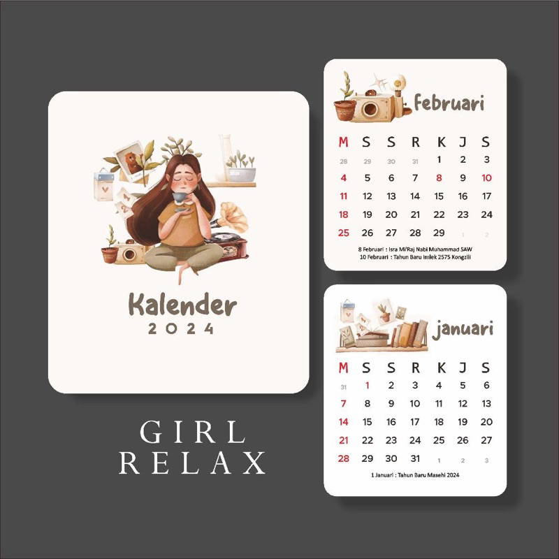 Jual Kalender Mini 2024 / Kalender Meja 2024 / Kalender Duduk ...
