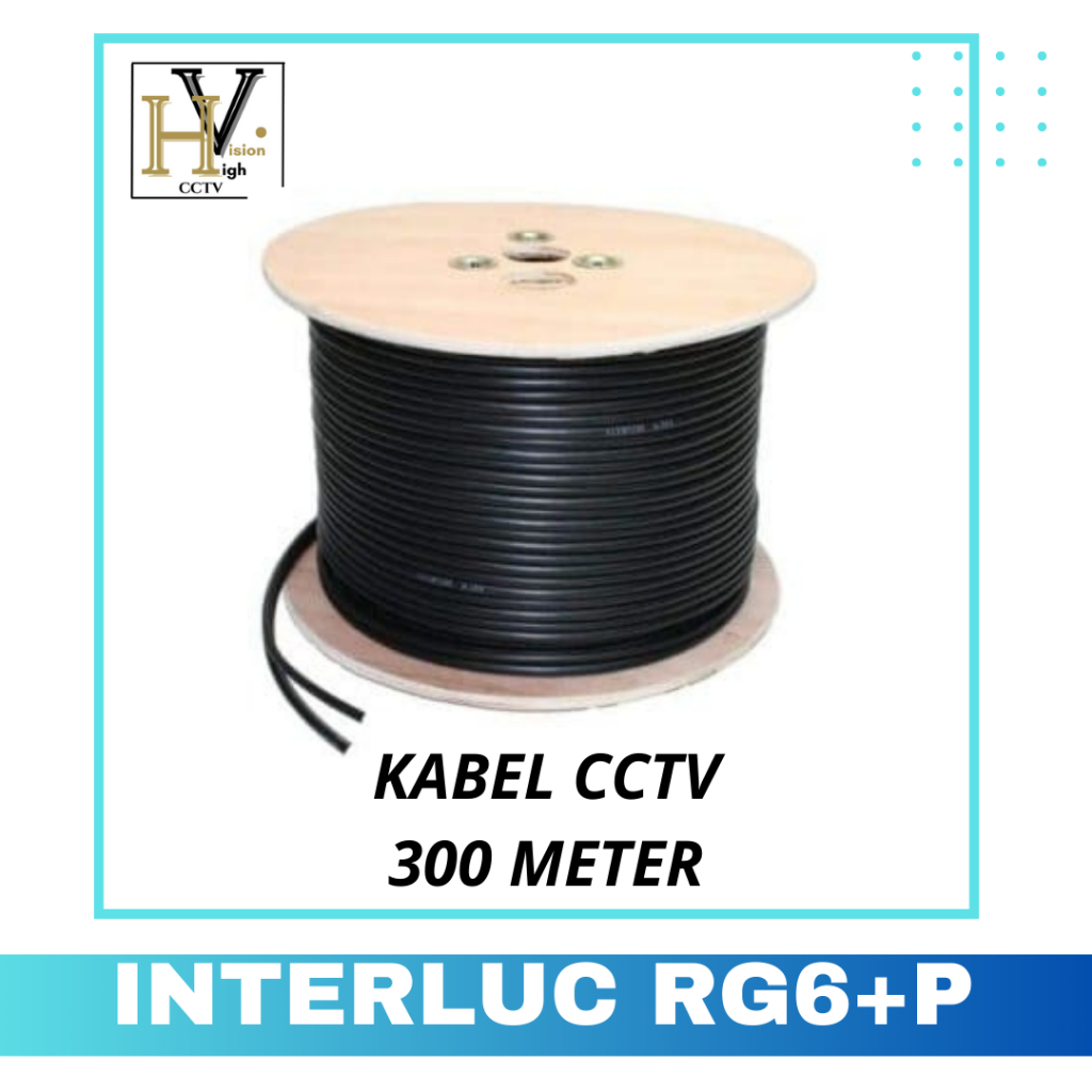 Jual KABEL CCTV INTERLUC RG6+POWER 300 METER HITAM | Shopee Indonesia