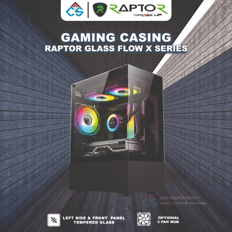 Jual Casing Gaming Raptor Glass Flow X Series - Casing Gaming | Shopee ...