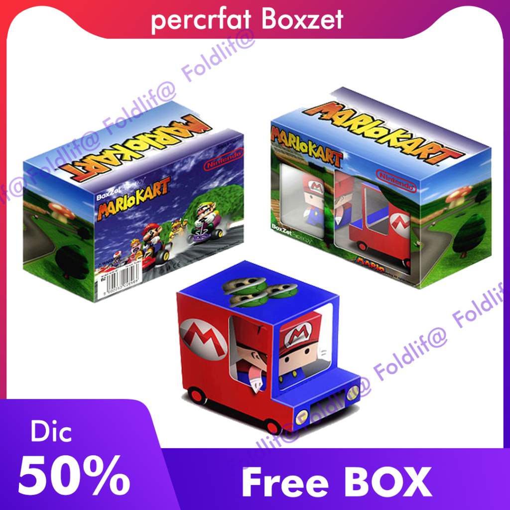 Jual DIY Papercraft Lembar Kertas Pola boxzet Mario Kart | Shopee Indonesia