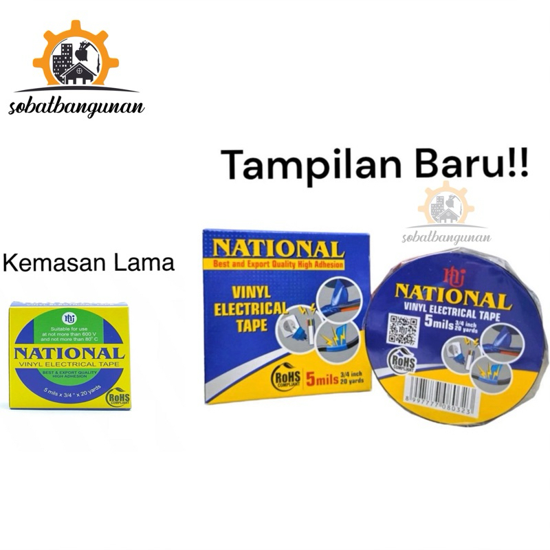 Jual ISOLASI NATIONAL / ISOLASI LISTRIK HITAM BESAR / SELOTIP KABEL ...