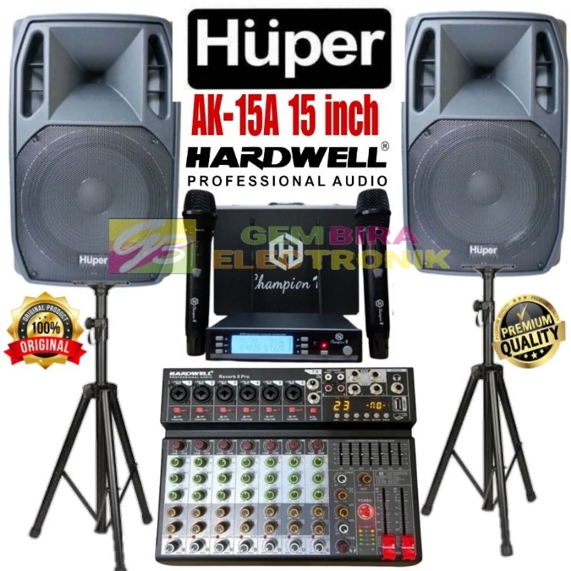 Jual Paket Sound system Spaekar aktif 15 inch Huper AK15A Mixer ...
