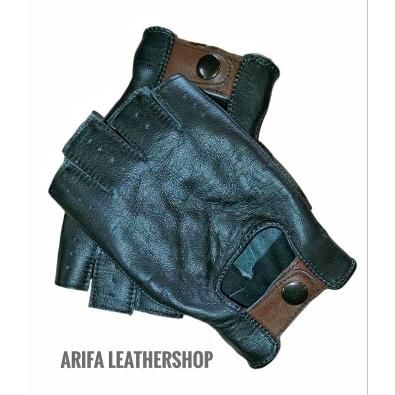 Jual SARUNG TANGAN KULIT HALF FINGER / MODEL KANCING / SARUNG TANGAN ...