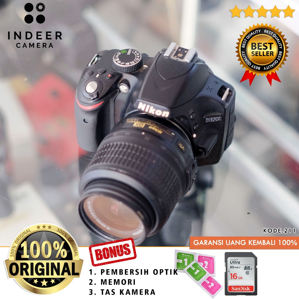 Jual NIKON D3200 KIT 18-55MM NORMAL ( GARANSI TOKO ) BEST QUALITY 100% ORYGINAL!! TERLARIS ...