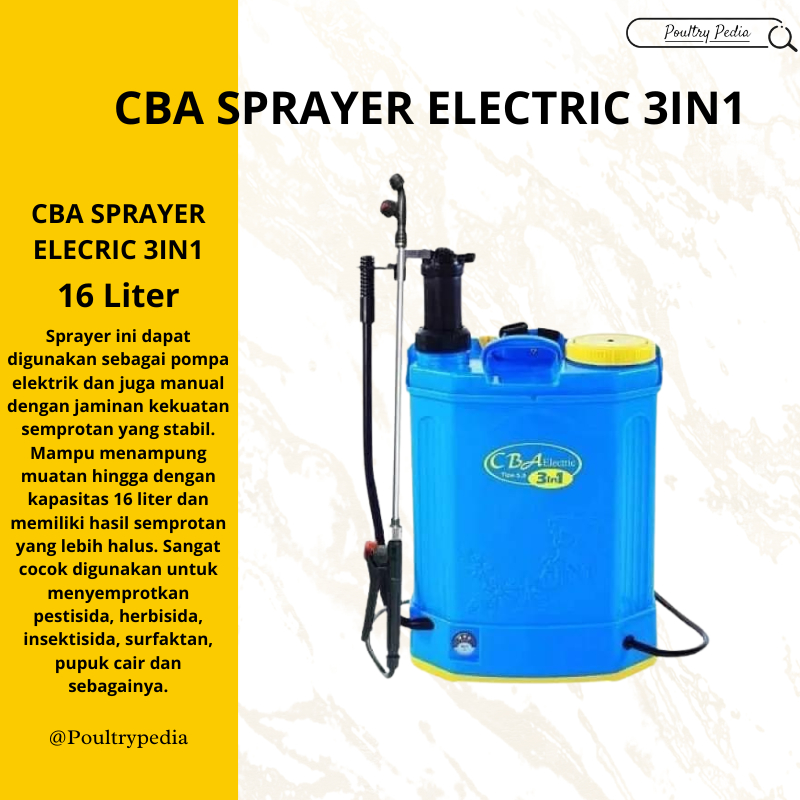 Jual Tangki sprayer CBA electric 3in1 alat semprot pertanian | Shopee ...