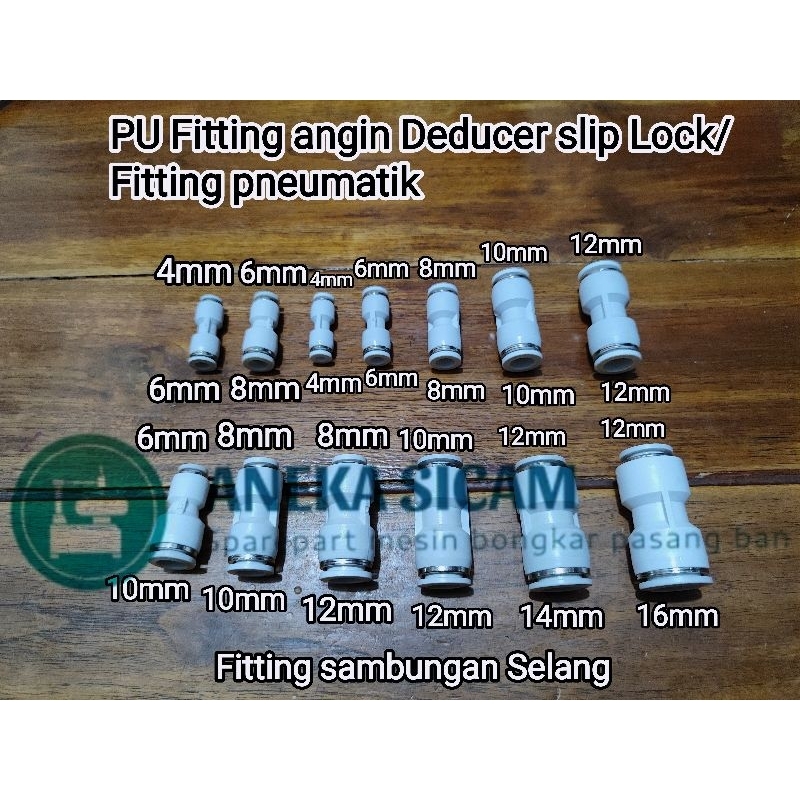 Jual PU Fitting angin Deducer slip Lock/Fitting pneumatik | Shopee Indonesia