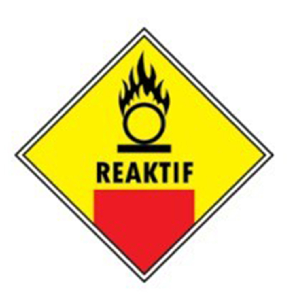 Jual STICKER VINYL SIGN LABEL Simbol REAKTIF rambu k3 15 x 15 cm ...