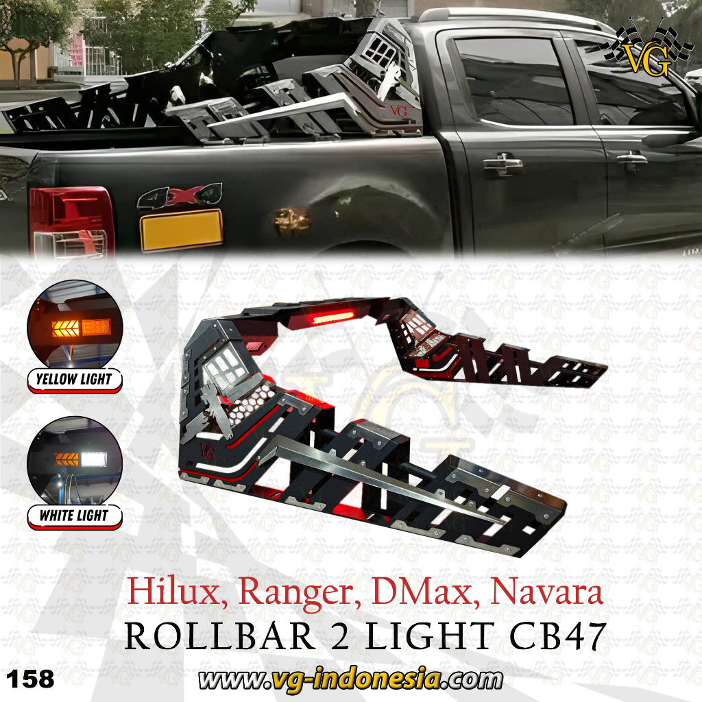 Jual ROLLBAR ROLL BAR DOUBLE CABIN HILUX RANGER NAVARA DMAX | Shopee ...